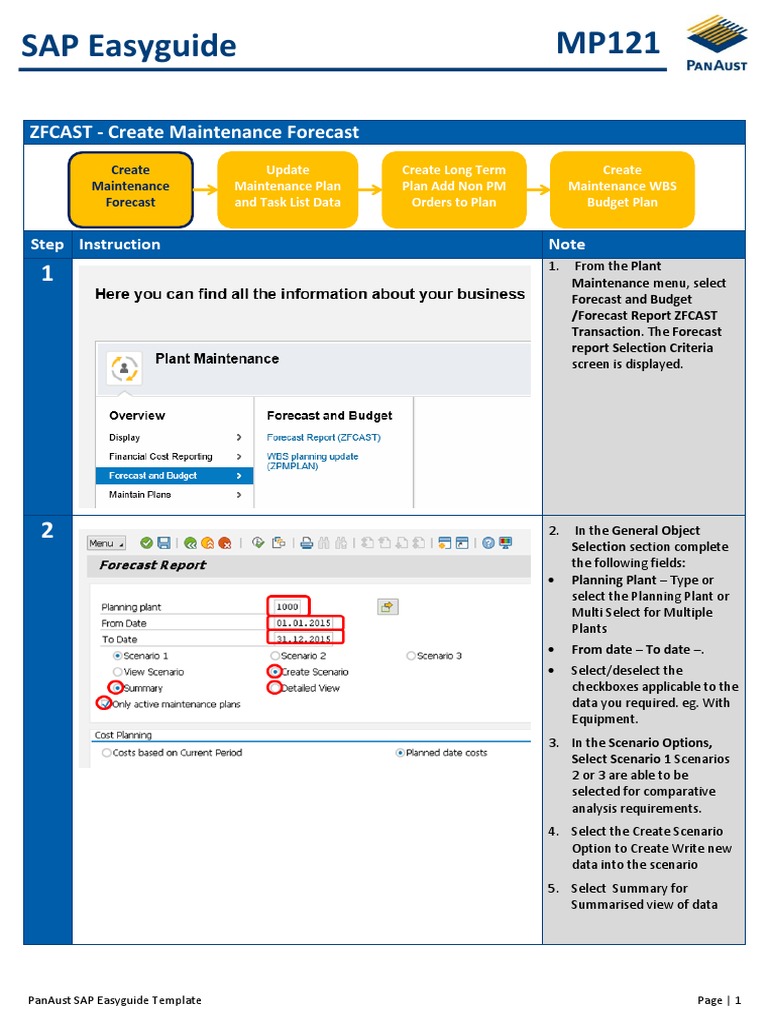 MP121 - Create Maintenance Forecast | PDF | Computing | Software