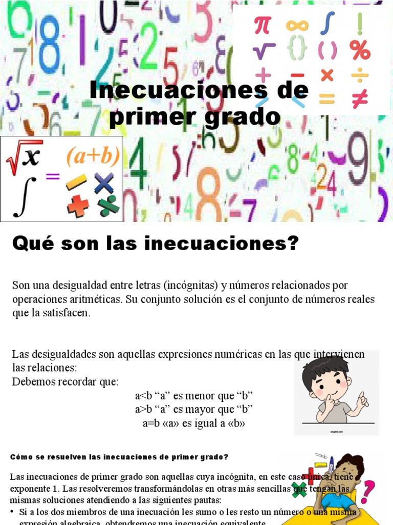 Inecuaciones de Primer Grado | PDF
