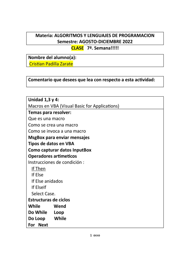 Clase 55 OXXO RangeActiveX IND MJ 9a11 | PDF | Macro (informática) | Microsoft Excel