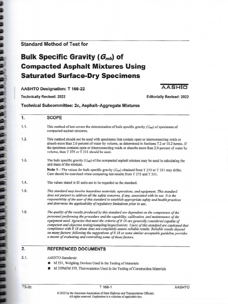 Aashto T166-22 PDF | PDF