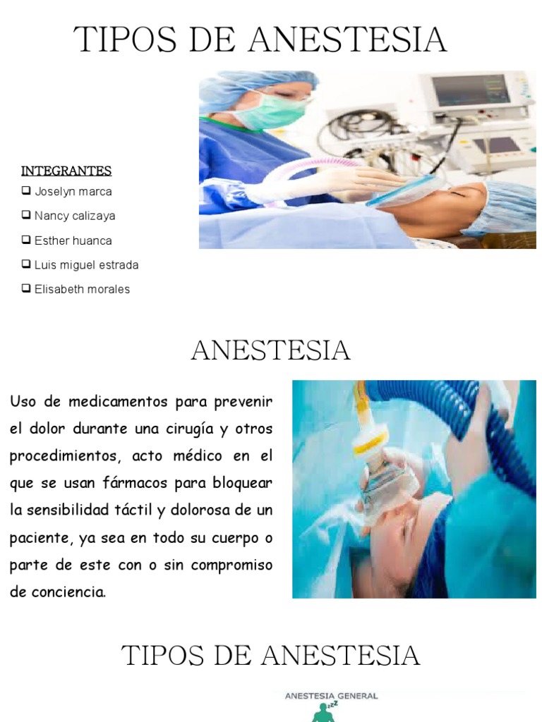 Tipos de Anestesia y Sus Usos | PDF | Anestesia | Tratamientos médicos