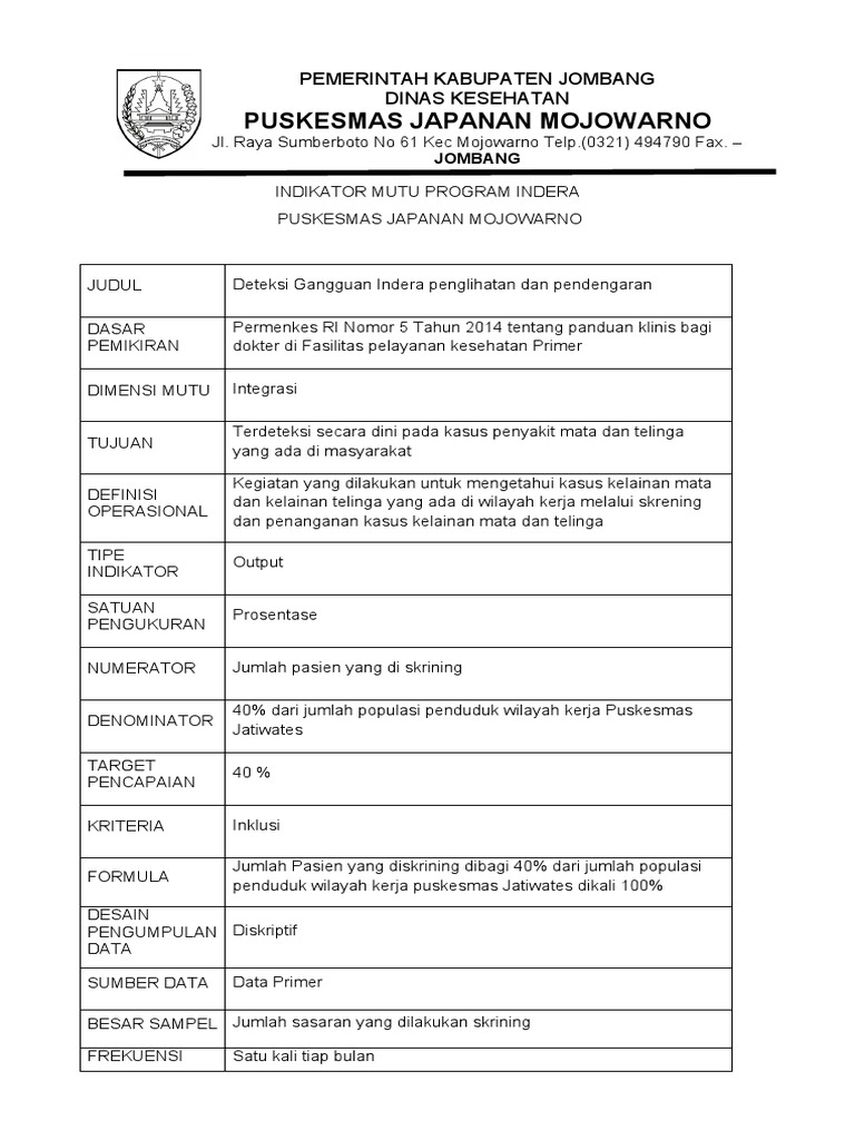 Indikator Mutu INDRA | PDF