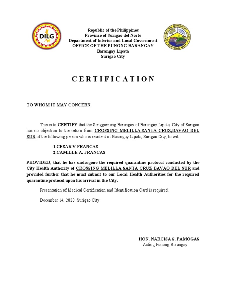 Certificate of Acceptance | PDF