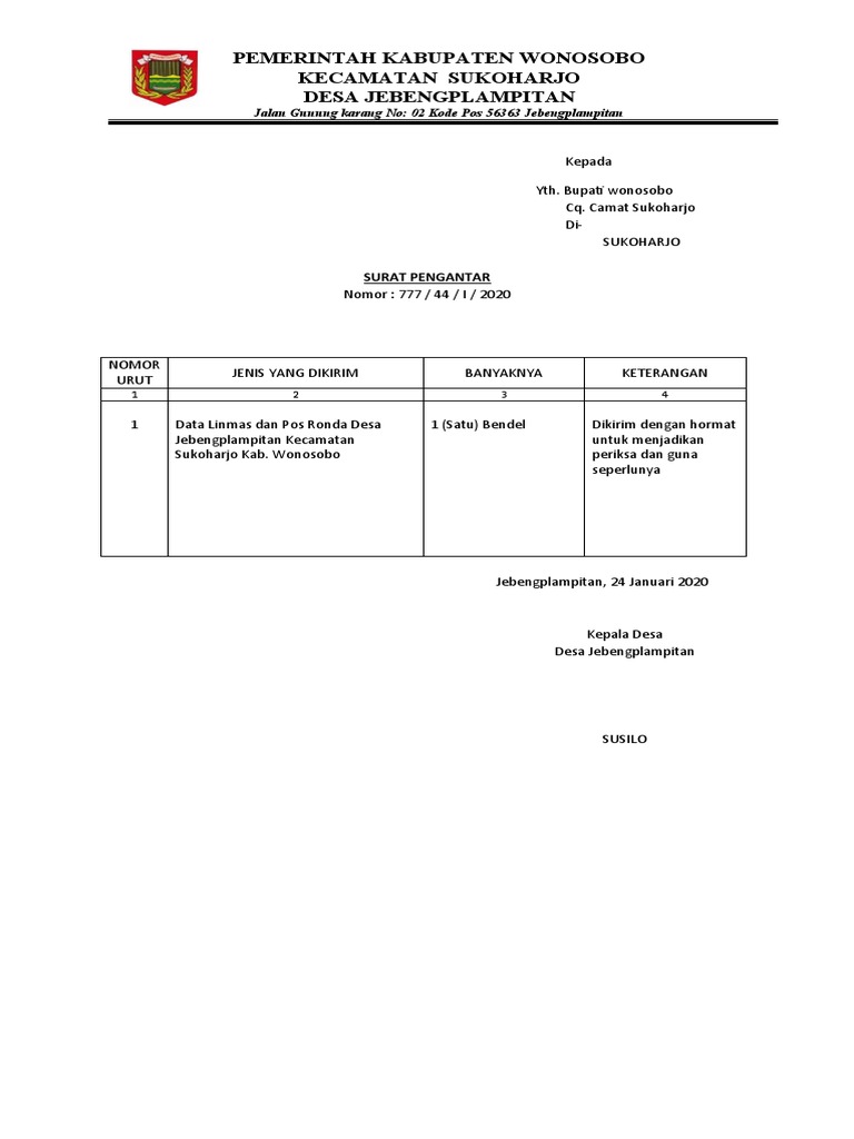 SURAT PENGANTAR Linmas Dan Pos Ronda | PDF