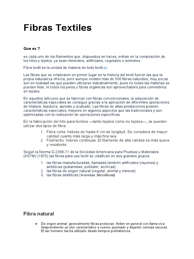 Fibras Textiles | PDF | Fibra sintética | Textiles