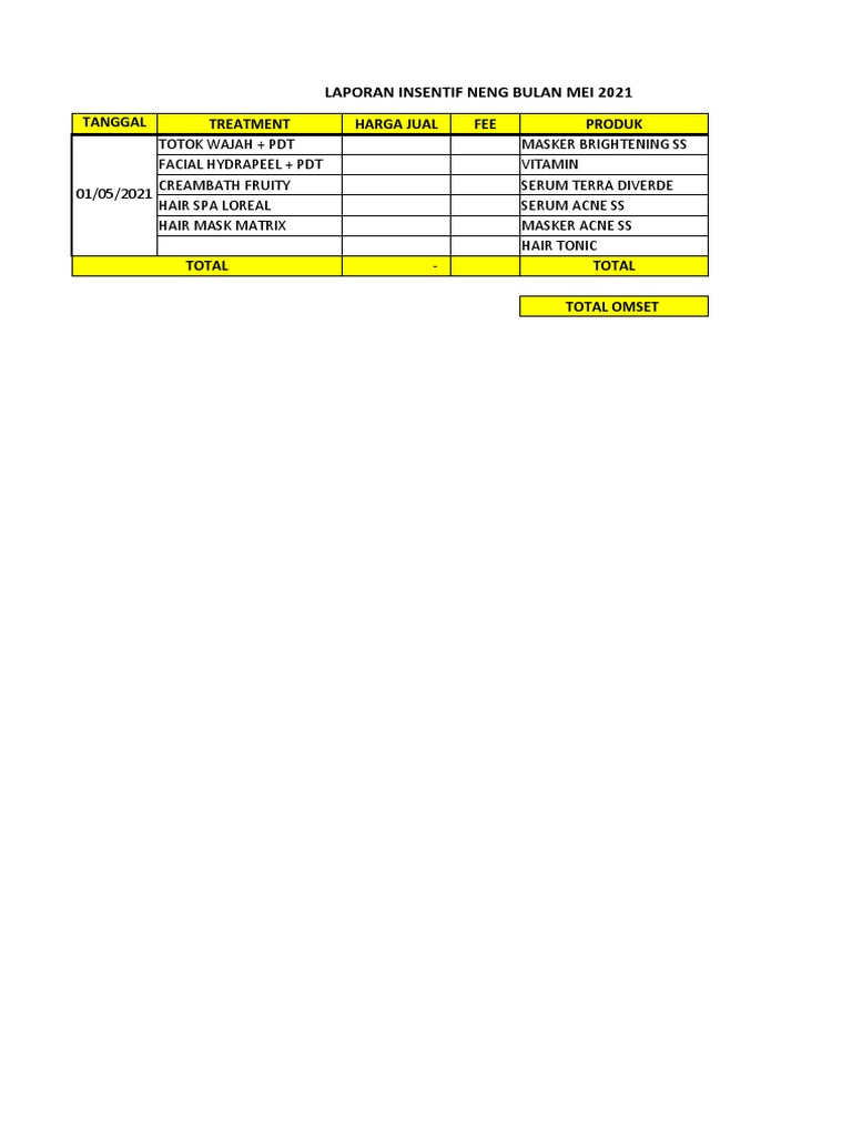 Format Insentif | PDF
