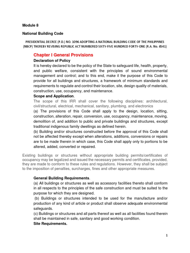 NAtional Building Code of the Philippines | PDF | Wall | Building