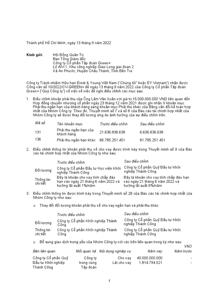 EY - CV Tra Loi Green - 13 Sep 2022 - Final To Print | PDF