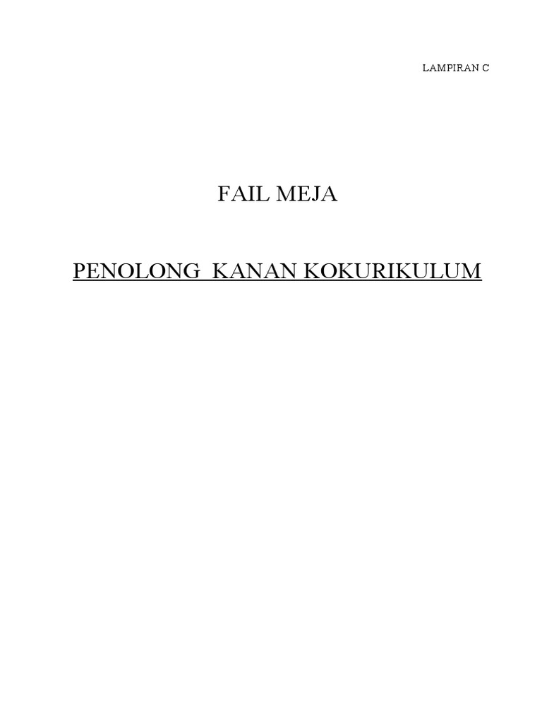 Fail Meja GPK Kokurikulum | PDF