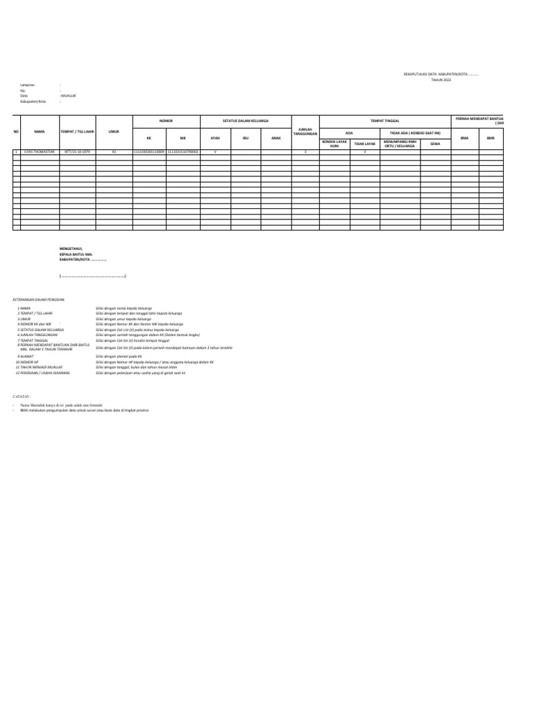 Formulir Mustahik BMK | PDF
