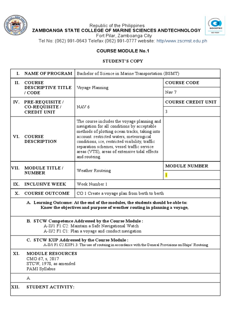 Nav 7 MODULE1 | PDF | Ships | Weather Forecasting