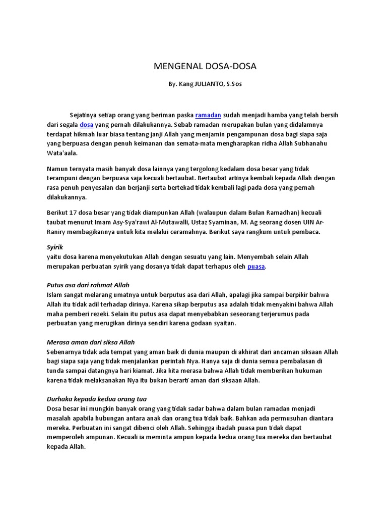 Mengenal Dosa | PDF