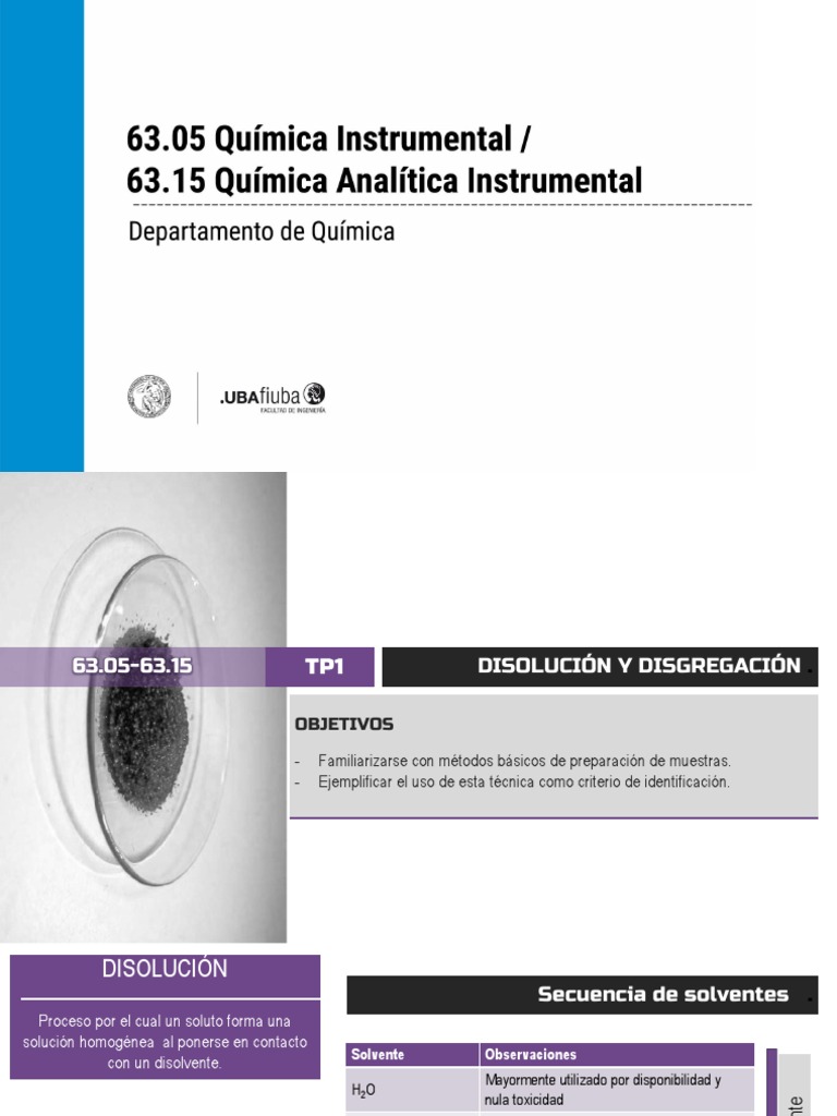 Disolución y Disgregación | PDF | Solubilidad | Solvente