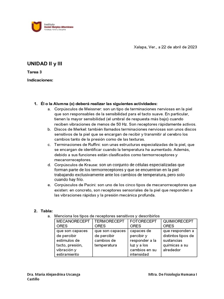Receptores Sensitivos de la Piel | PDF | Neurociencia | Sistema nervioso