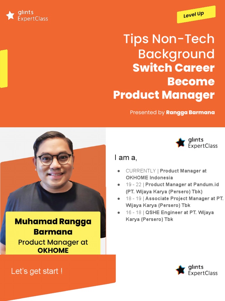 Tips Non-Tech Background Switch Career Become PM-Rangga Barmana PDF | Download Free PDF ...