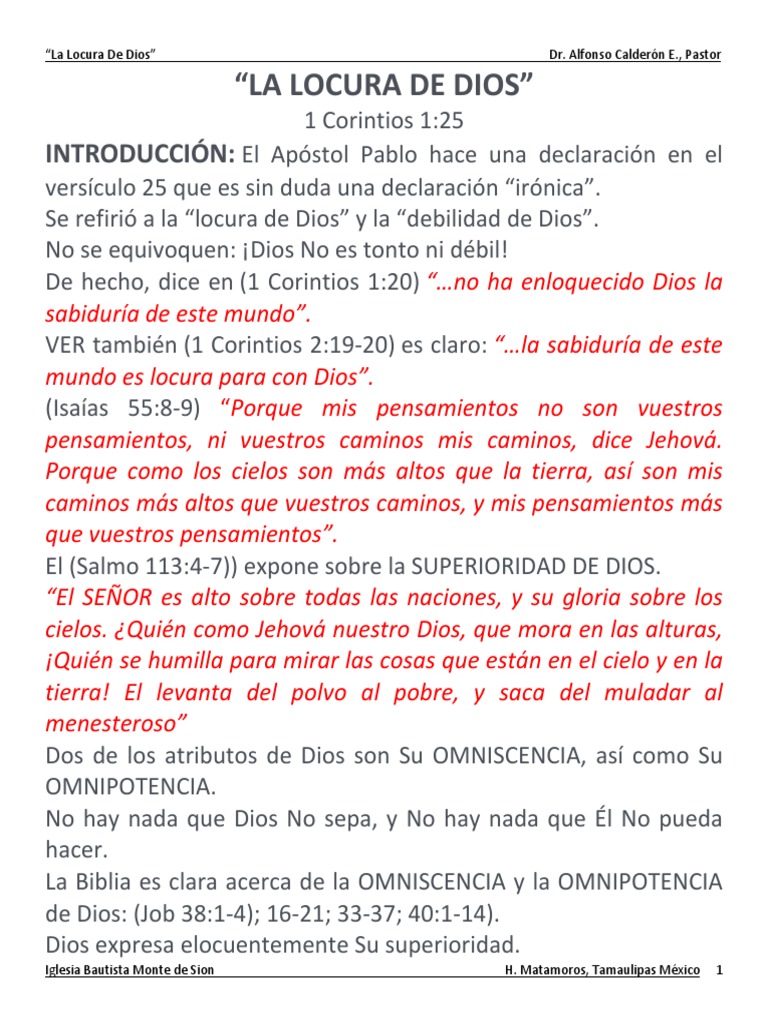 La Locura de Dios PDF | PDF | Primera epístola a los corintios | Pablo ...