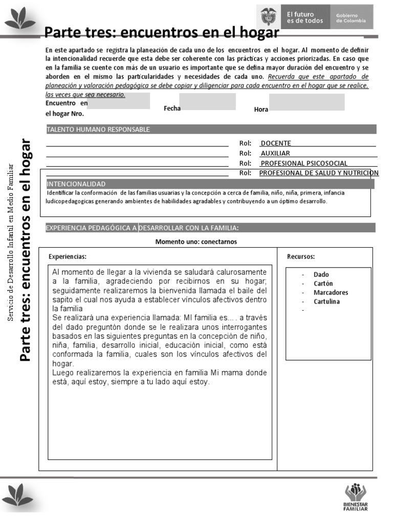 Planeacion Encuentro en El Hogar Abril | PDF