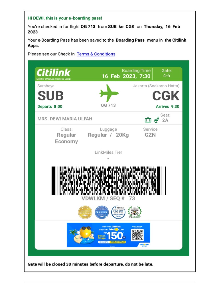 E Boarding Pass | PDF