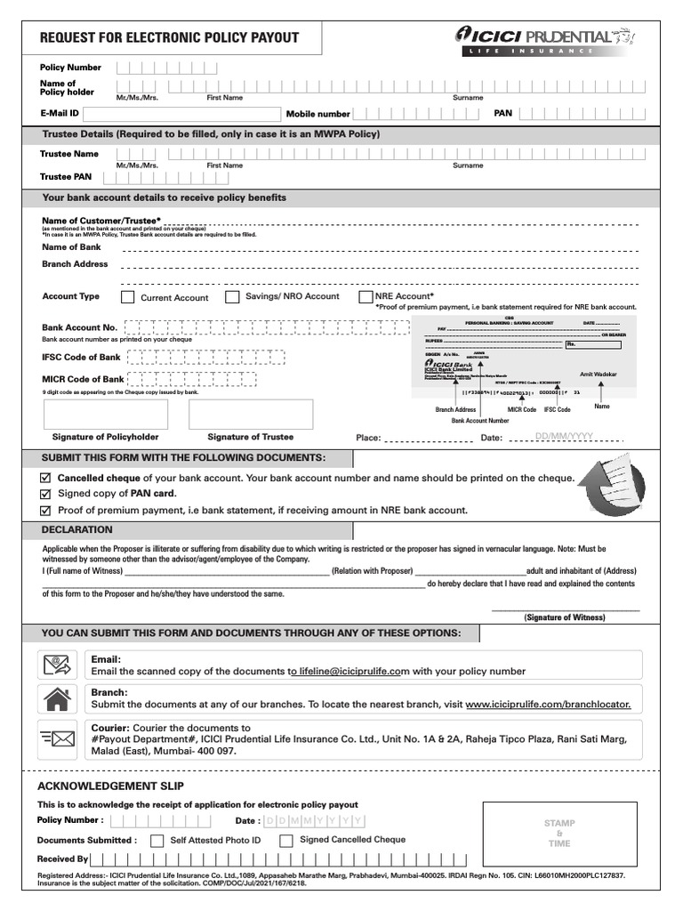 Electronic Payout Mandate Form | PDF | Cheque | Banks