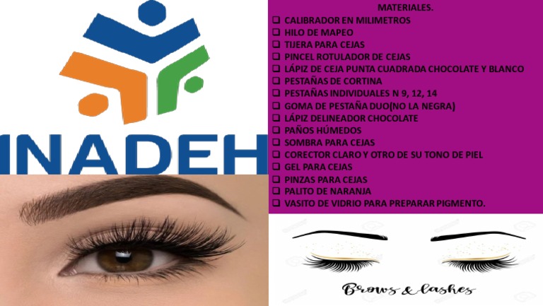 Materiales Curso Cejas y Pestañas PDF | PDF