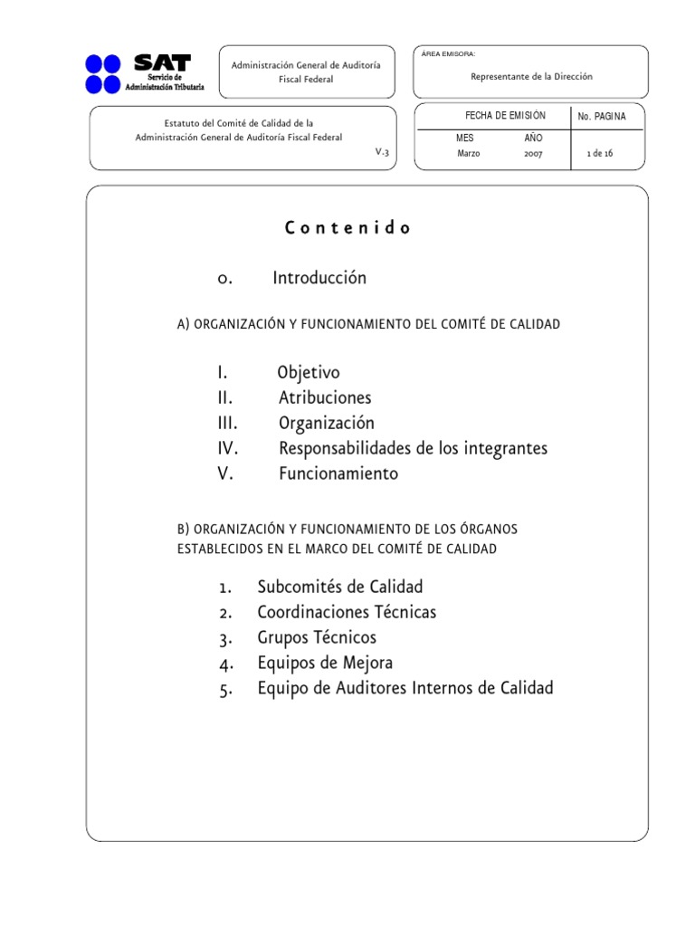 Comité de Calidad | PDF | Auditoría | Calidad (comercial)