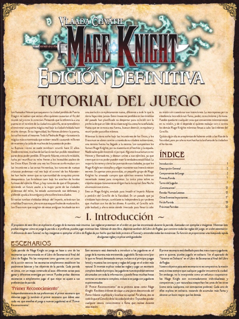 Mage Knight 1 Tutorial V2 3 Pdf Pdf