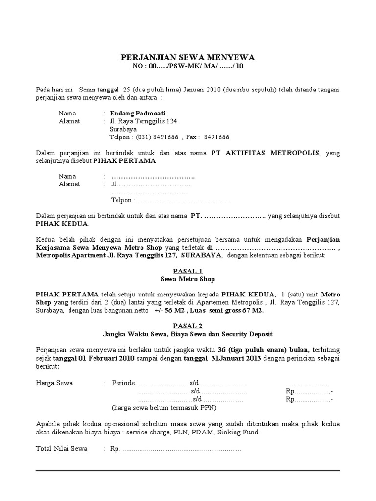 Draft PKS SEWA RUKO APM-CI | PDF