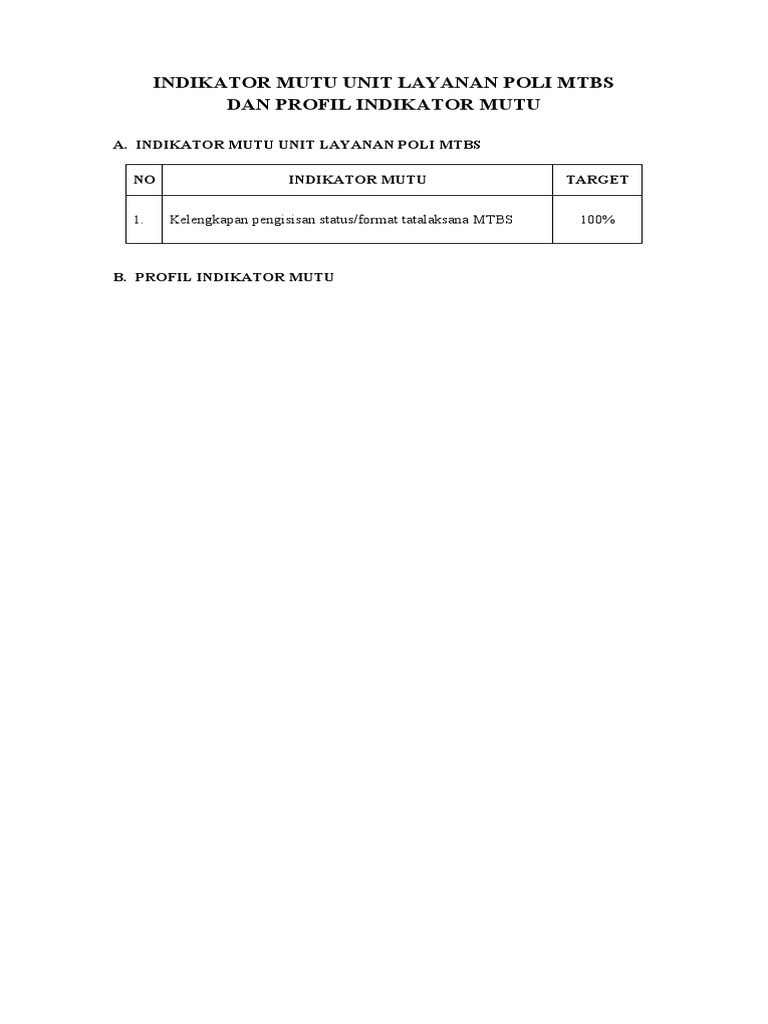 Indikator Mutu Unit Layanan Poli Mtbs | PDF | Komputer | Teknologi & Rekayasa