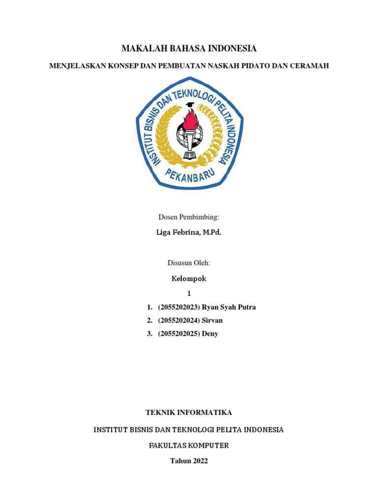 Makalah Bindo Kel 1 Naskah Pidato Dan Ceramah | PDF