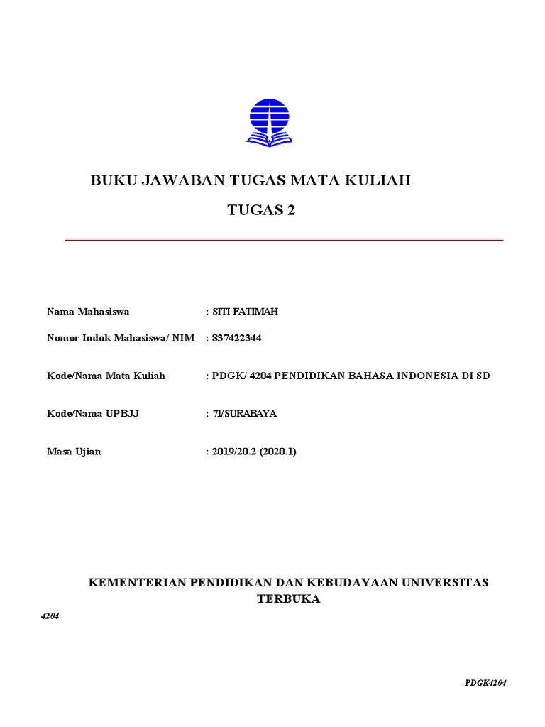 PDGK 4204 - Tugas 2 | PDF