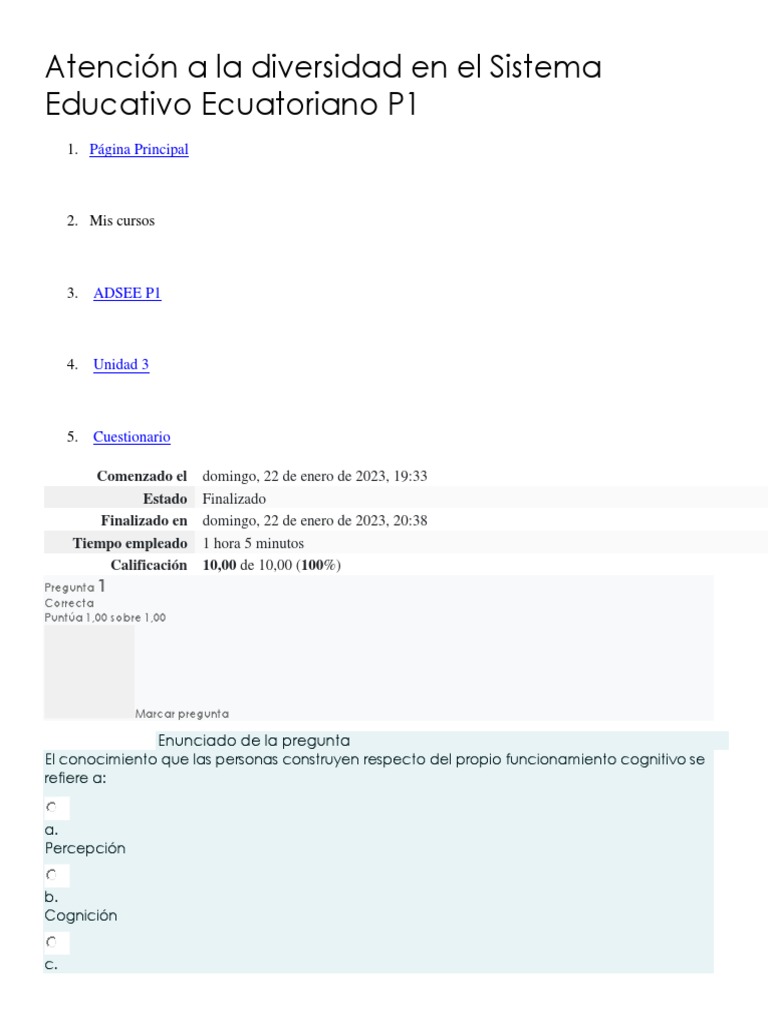 Cuestionario Unidad 3 Modulo 2 | PDF | Aprendizaje | Memoria