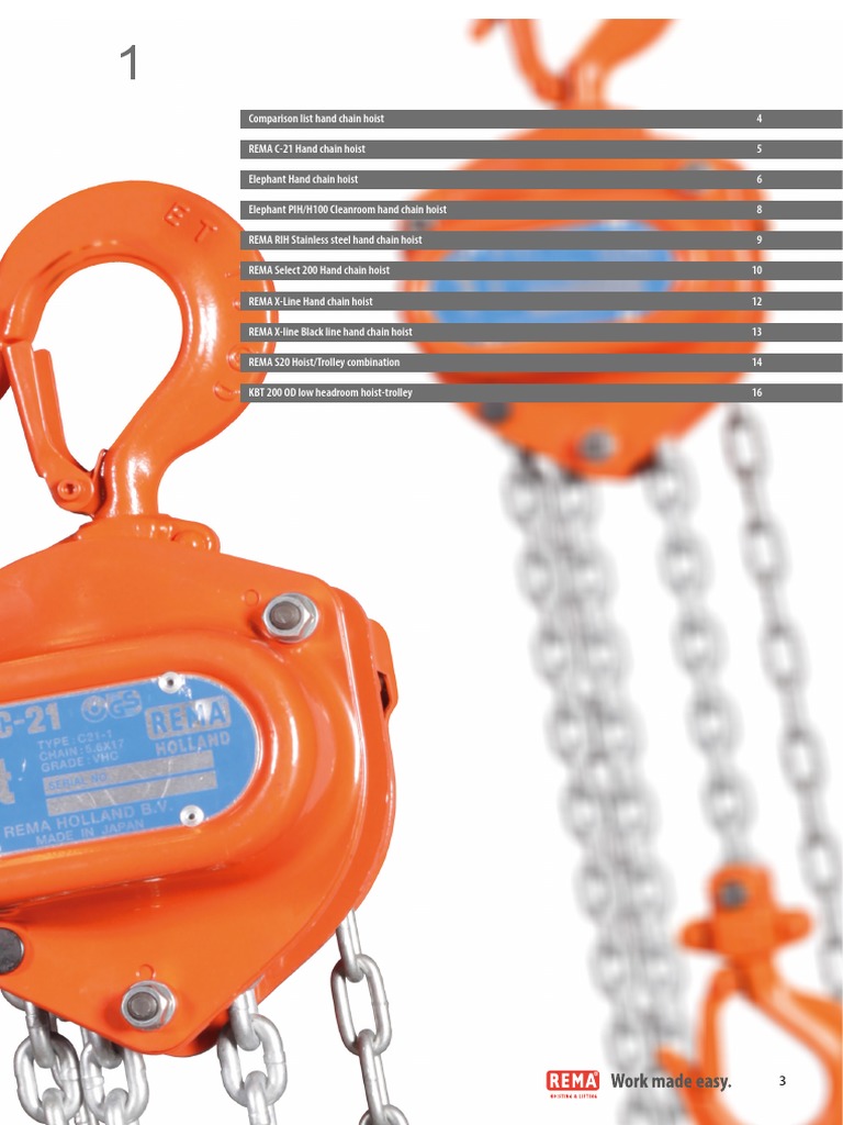 Hand Chain Hoist Comparison Guide | PDF | Stainless Steel | Corrosion