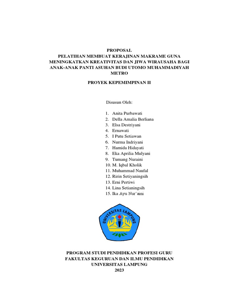 Proposal PK II Kel. 2 Pelatihan Makrame | PDF