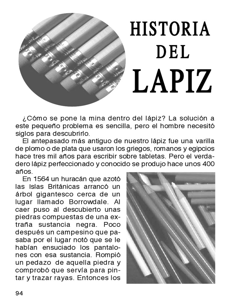 26-Historia-del-lápiz | PDF | Lápiz