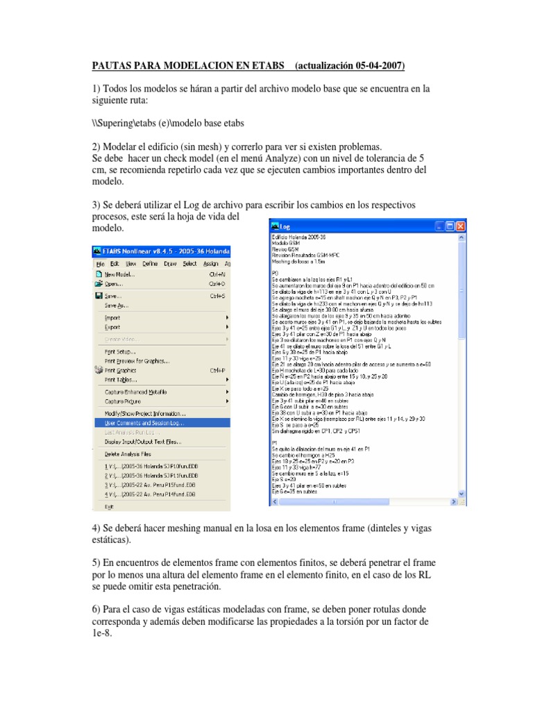Pautas para Modelacion en Etabs PDF | PDF