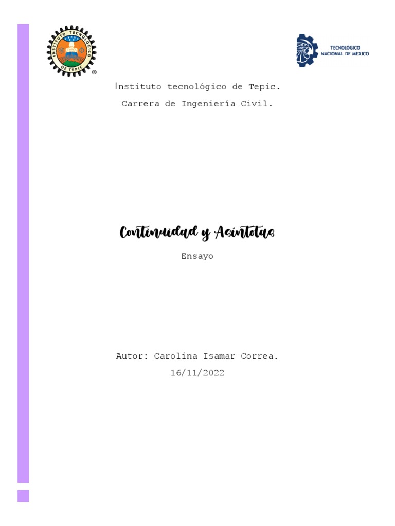 Ensayo de Asintotas y Continuidad PDF | PDF | Asíntota | Función continua