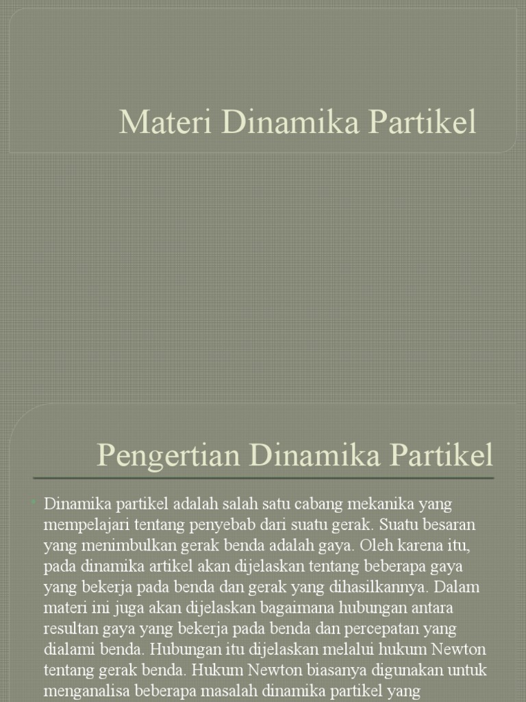 Materi Dinamika Partikel 1 | PDF
