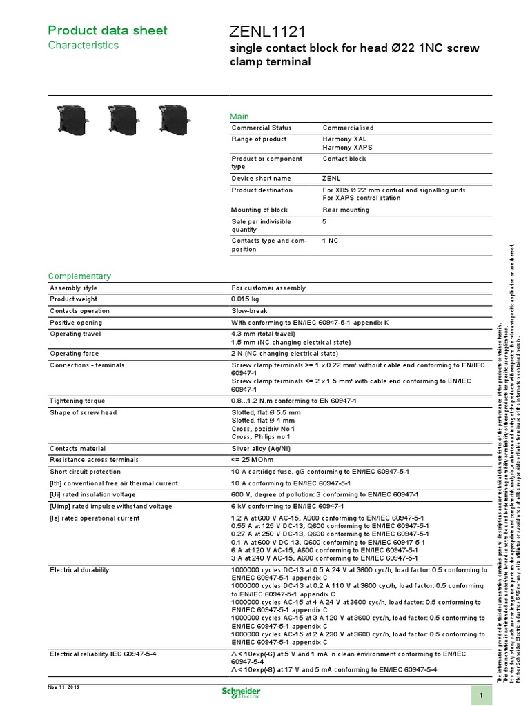 Telemecanique ZEN L1121 Datasheet PDF | PDF | International Electrotechnical Commission | Fuse ...