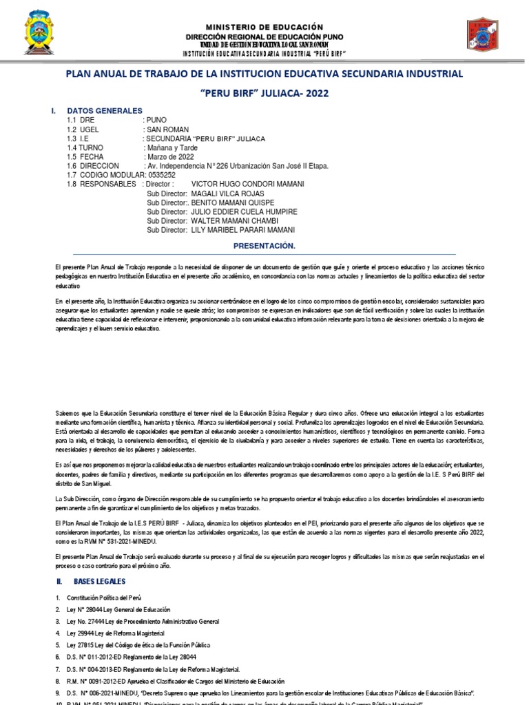 Pat Actualizado 2022 PDF | PDF | Perú | Educación primaria