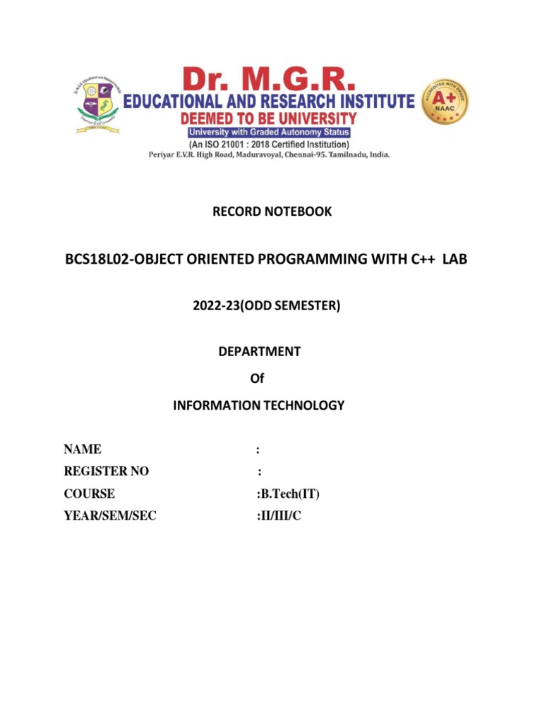 Oopls Lab Record | PDF | Inheritance (Object Oriented Programming ... Oopls Lab Record | PDF | Inheritance (Object Oriented Programming ...