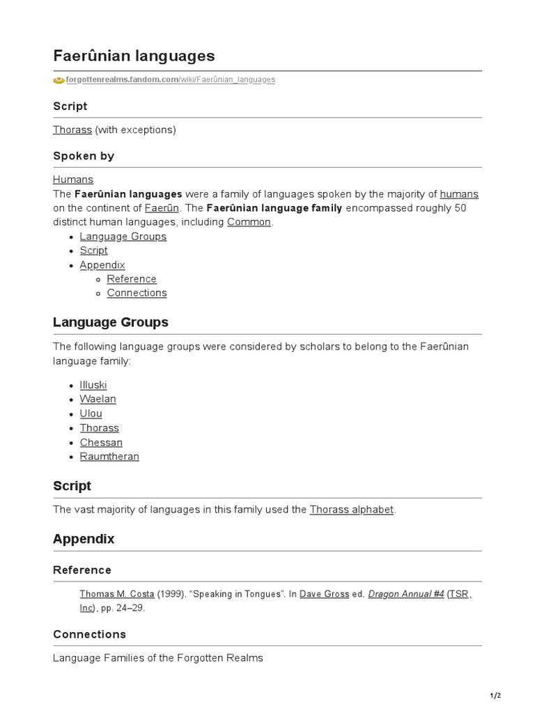 forgottenrealms.fandom.com-Faerûnian languages | PDF