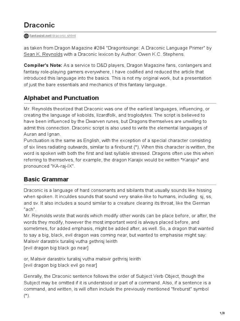 Draconic | PDF