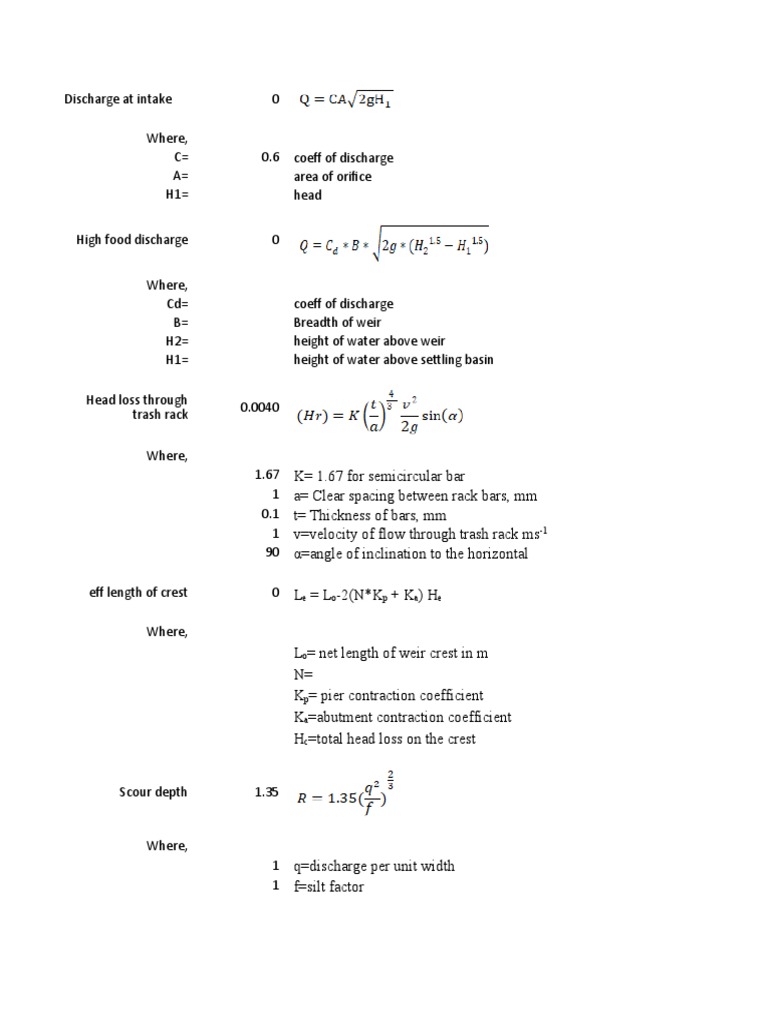 Hydraulic Discharge Calculations Guide | PDF | Continuum Mechanics ...