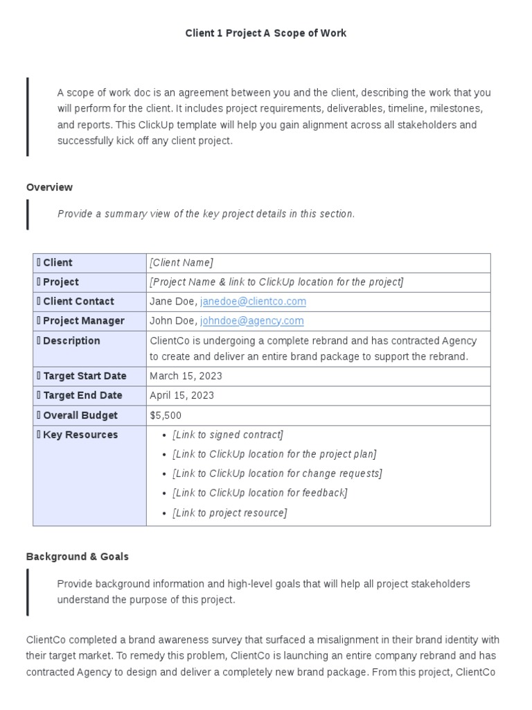 Client 1 Scope of Work Docs ZNRMmWOW PDF | PDF | Web Design | Brand