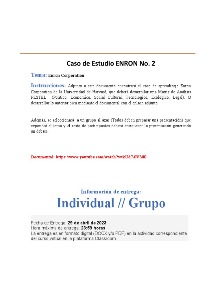 Caso ENRON | PDF | Enron | Economias