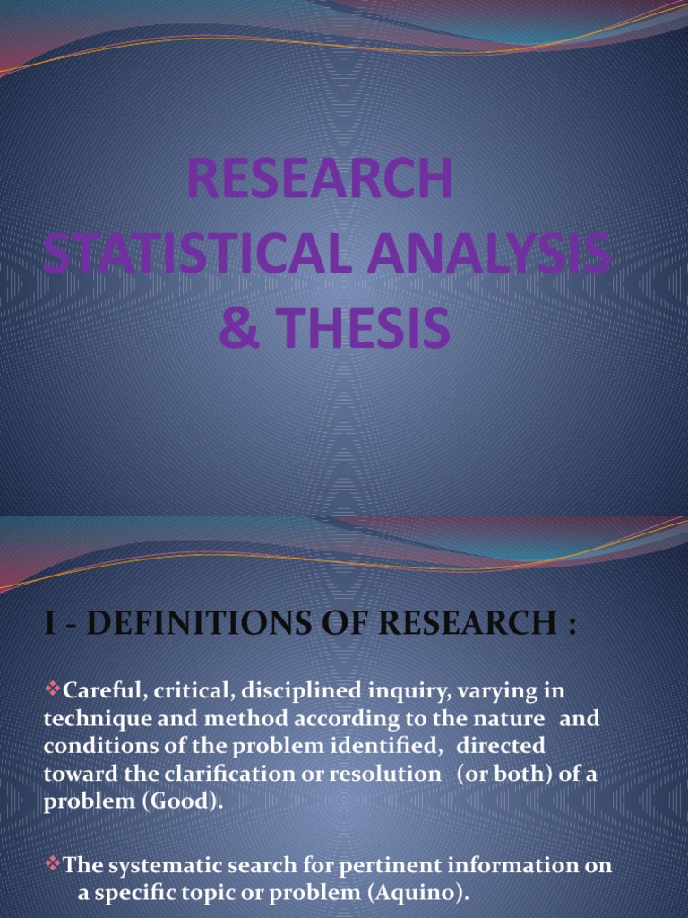Research Statistical Analysis & Thesis | PDF | Experiment | Statistics