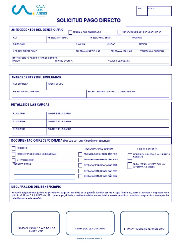 Formulario Pago Directo PDF | PDF