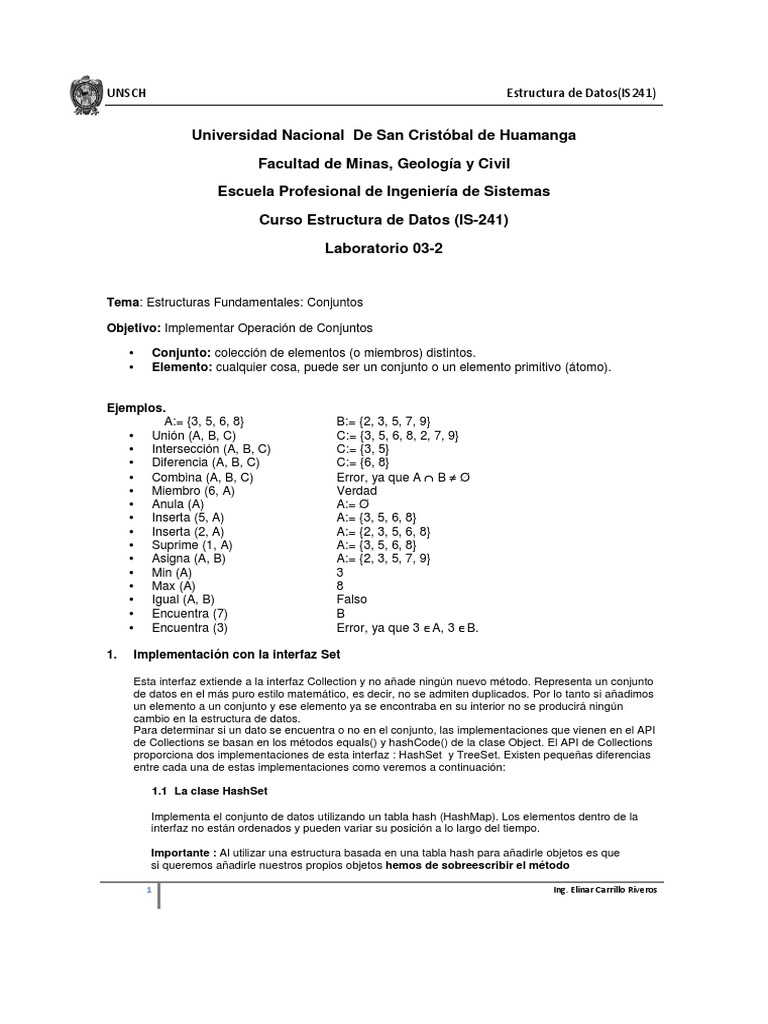 Operaciones con Conjuntos en Java | PDF