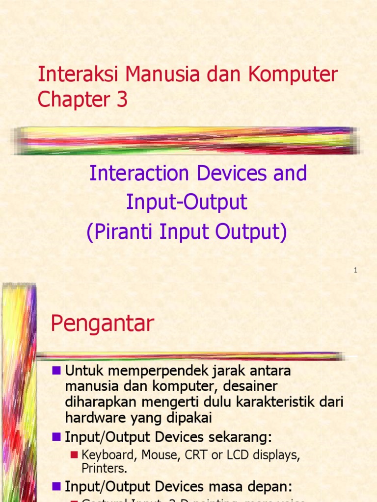 IMK (3) - Piranti Input Output | PDF | Komputer | Teknologi & Rekayasa