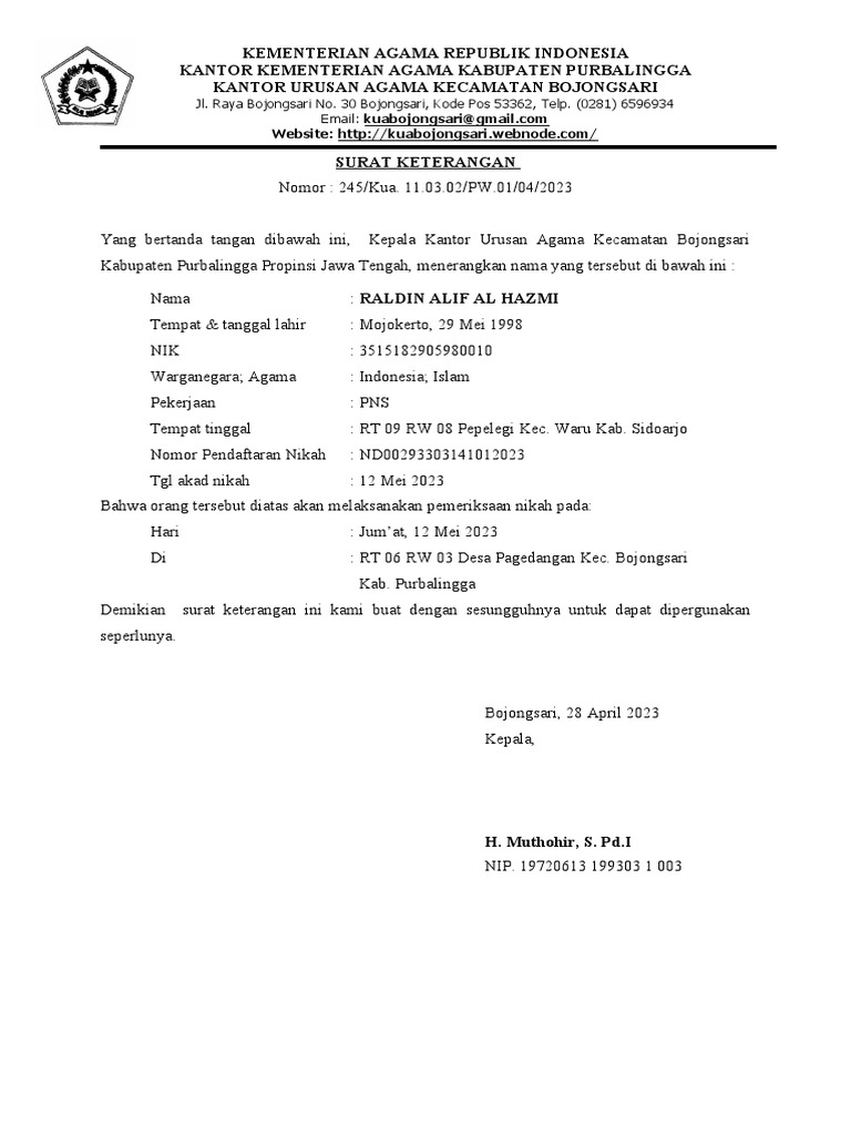 Surat Keterangan Ijin PT | PDF